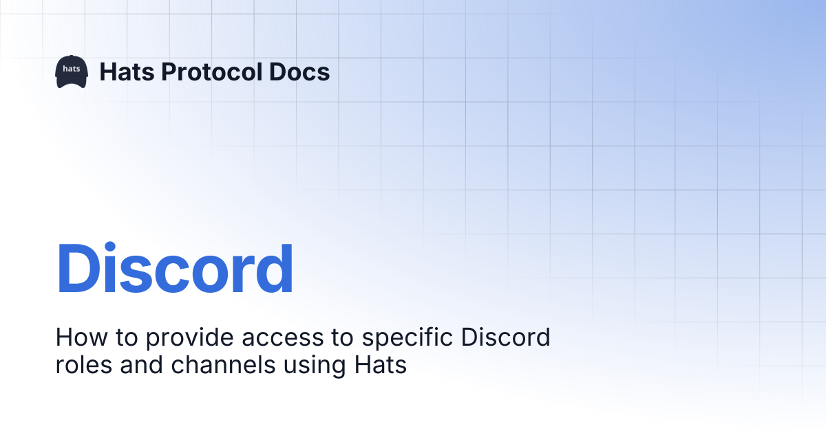 Discord | Hats Protocol Docs