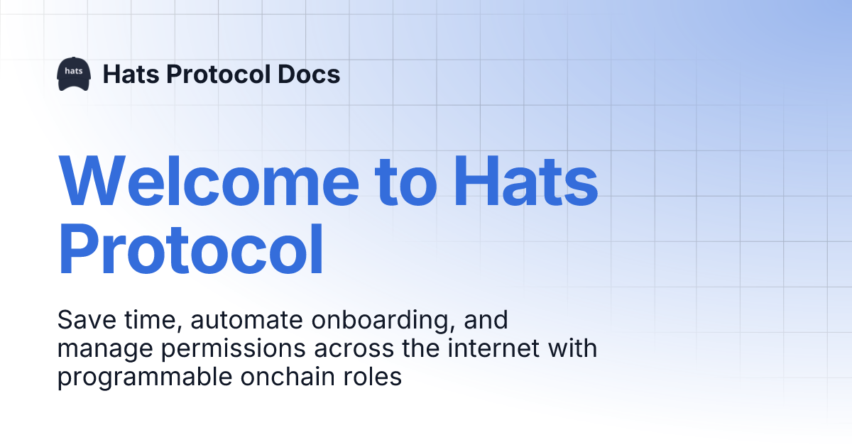 Welcome to Hats Protocol | Hats Protocol Docs